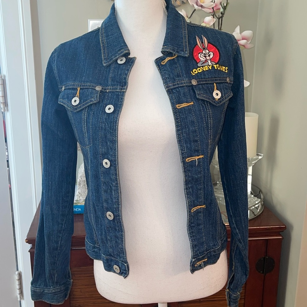 Disney Looney Tunes Embroidered Denim Jacket - Gem